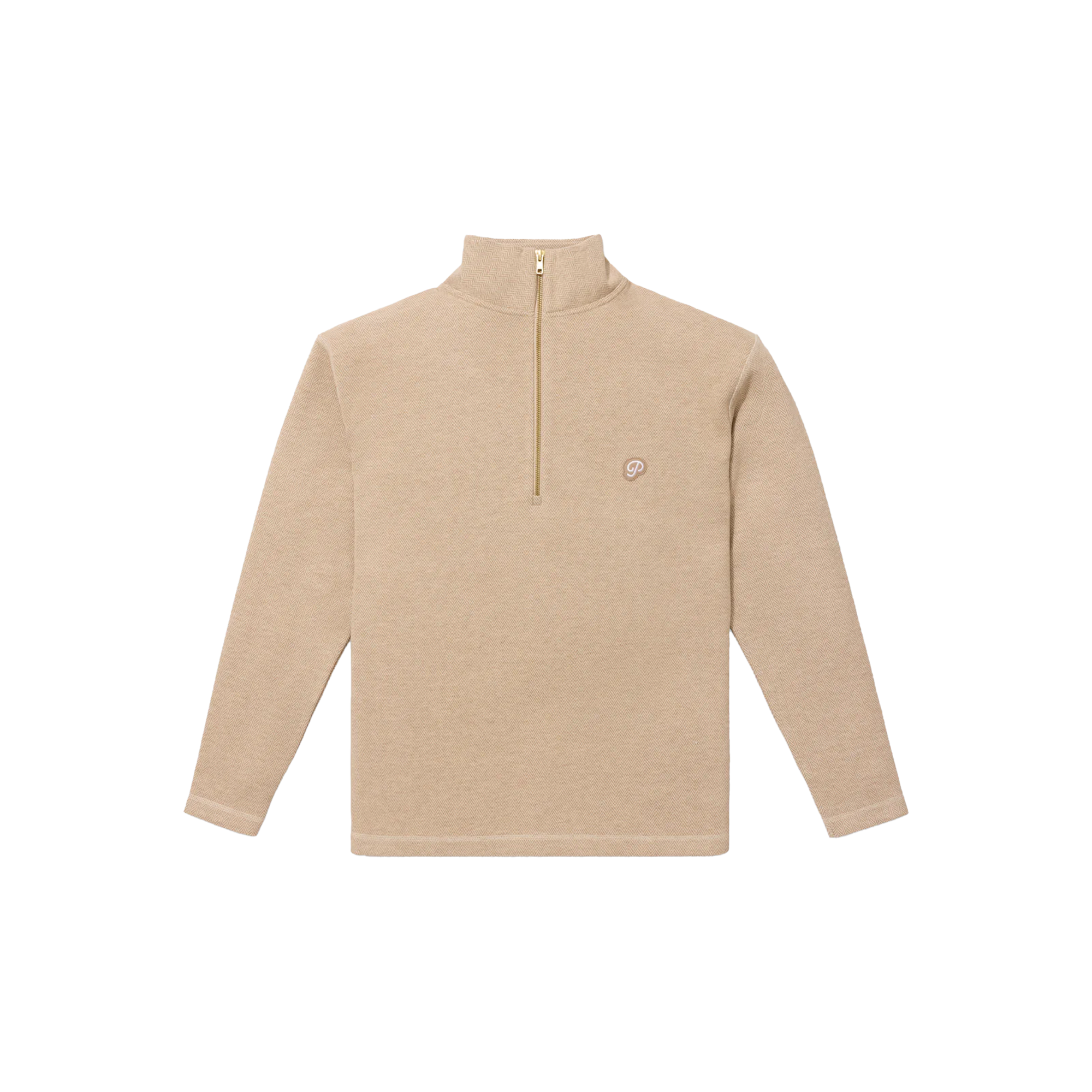 Public Drip The Herringbone Half Zip - Cream – Bisque Golf